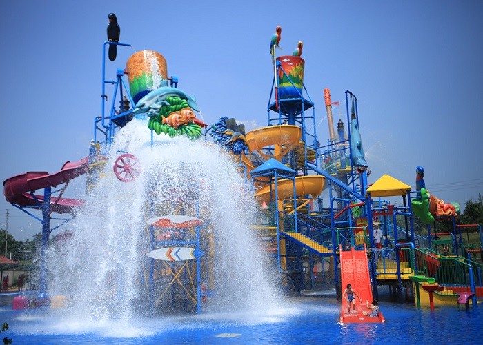 Interactive Castle Aqua สนามเด็กเล่น Water Theme Park เพื่อความบันเทิง